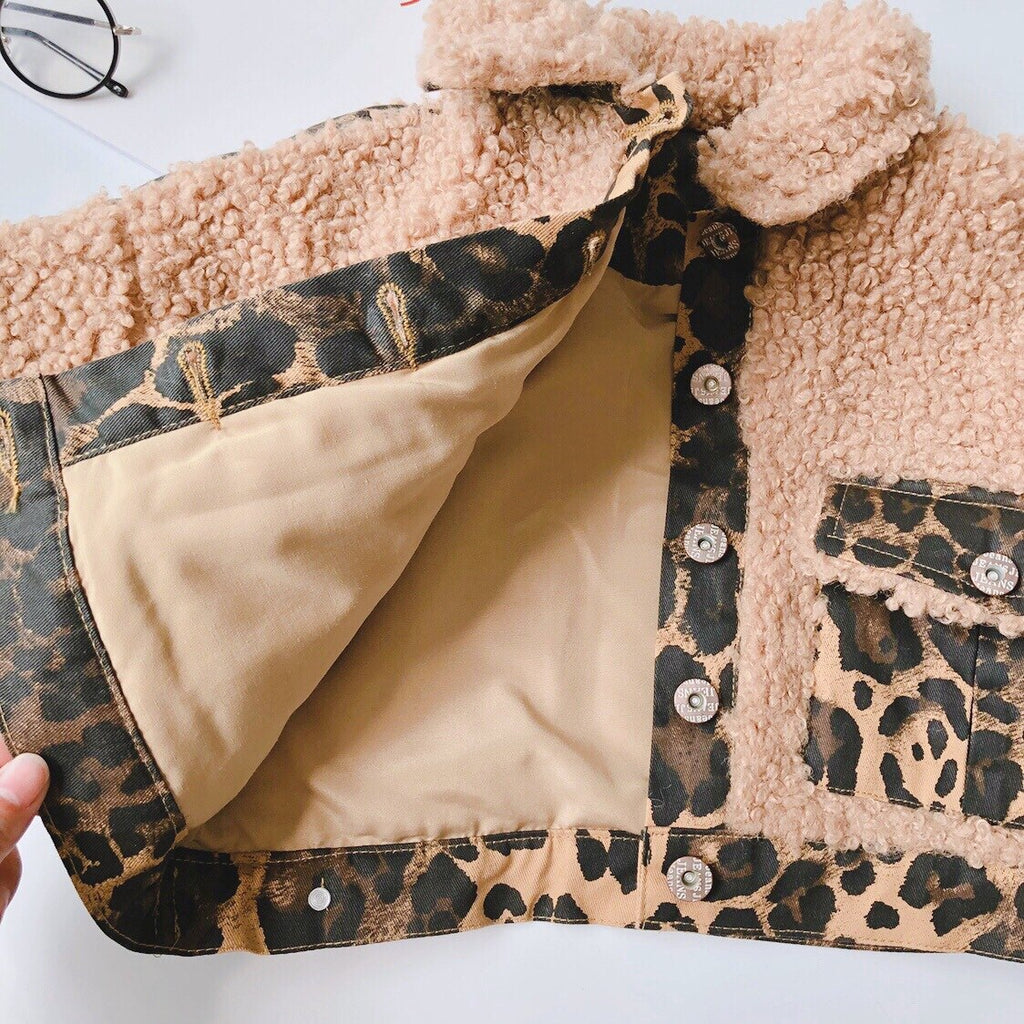 Kaylani - Kids Leopard Print Teddy Coat 2T-6Y – CushyPop