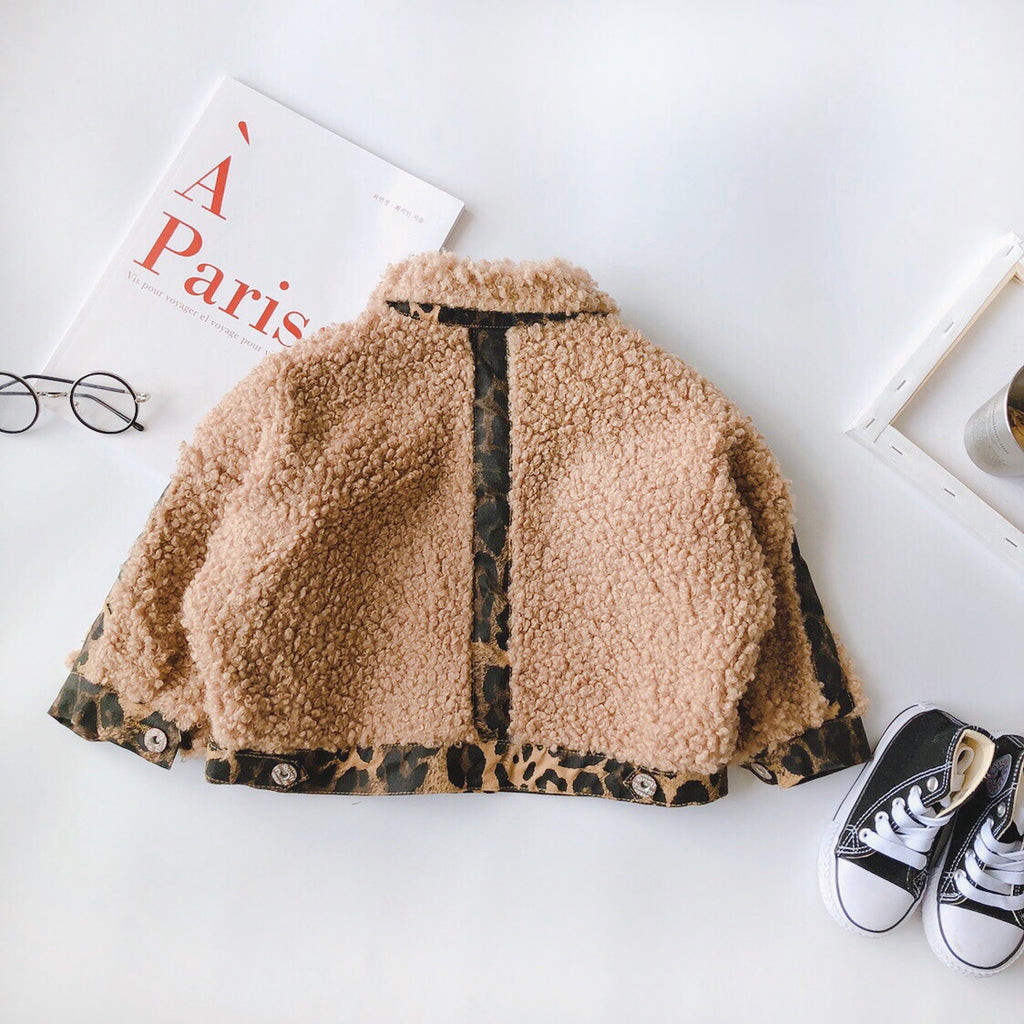Kaylani - Kids Leopard Print Teddy Coat 2T-6Y – CushyPop